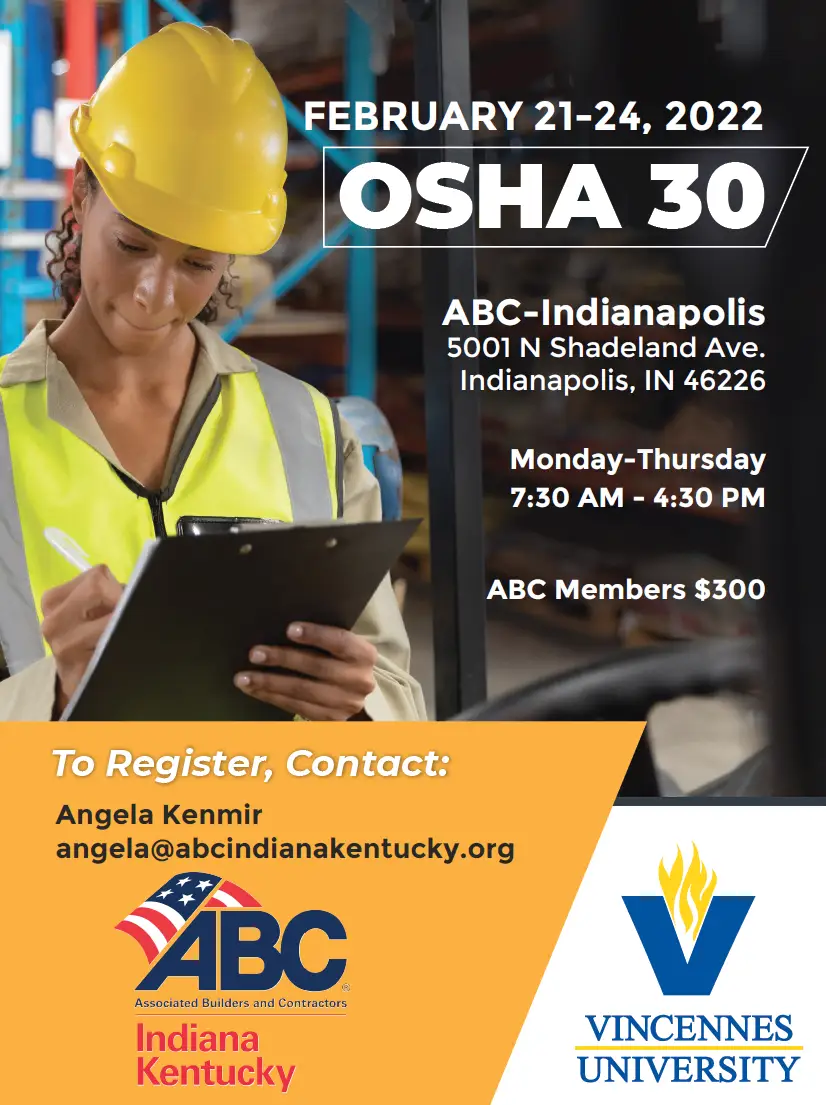 OSHA 30 Training Classes (Indianapolis, IN) - Associated Builders and ...