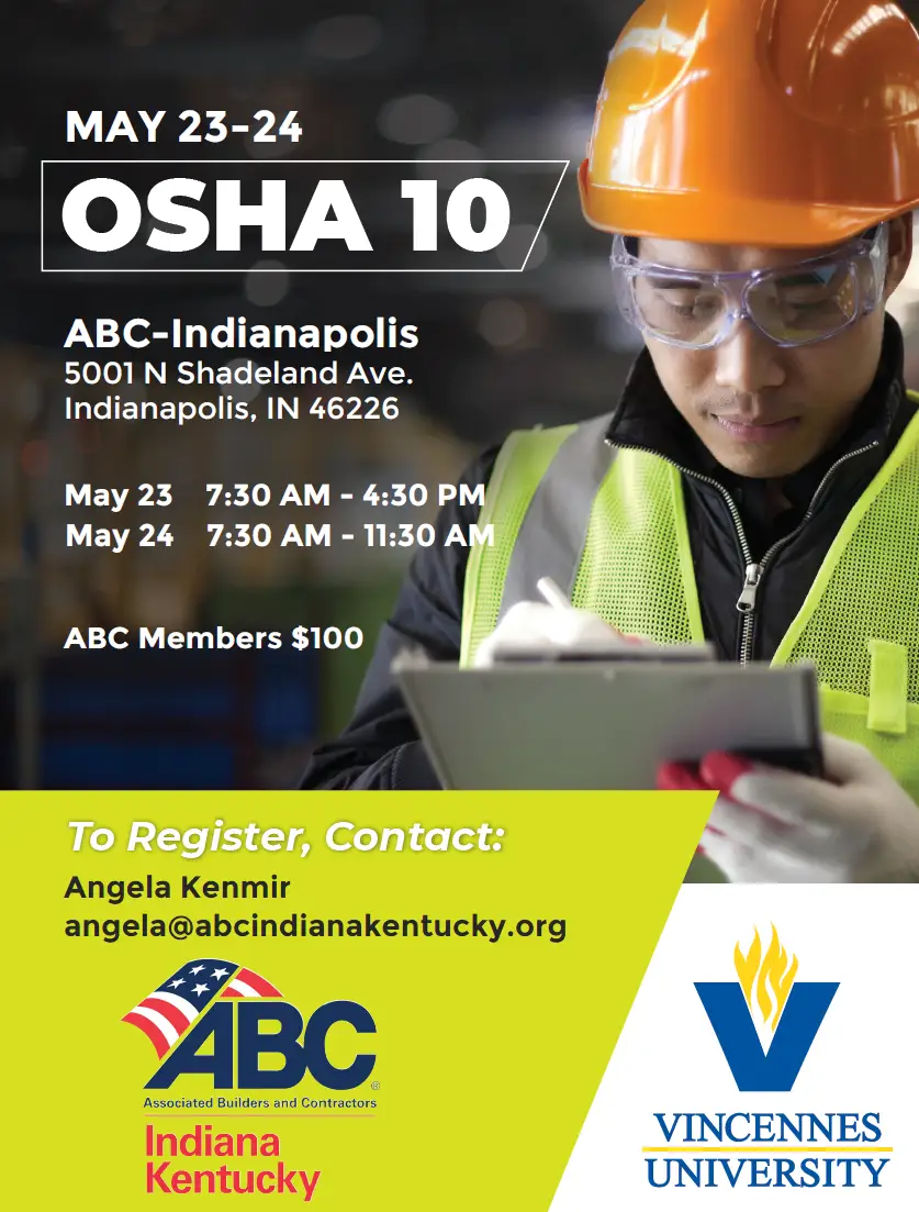 OSHA 10 Training Classes (Indianapolis, IN) - Associated Builders and ...