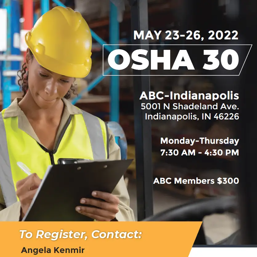 OSHA 30 Training Classes (Indianapolis, IN) - Associated Builders and ...